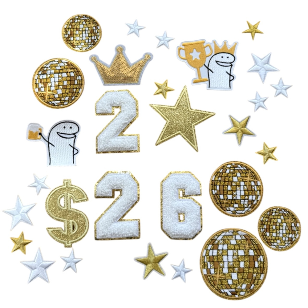 "Discostar" kule Patches og strykemerker i mange modeller til klær - by Fie